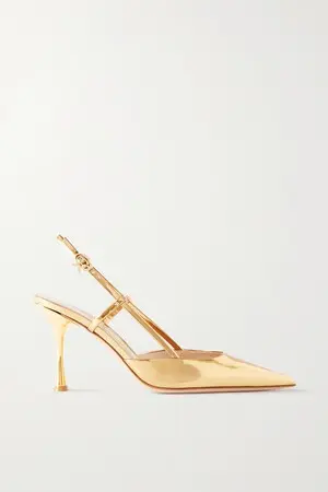 GIANVITO ROSSI Ascent 85 Mirrored-leather Slingback Pumps