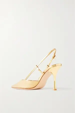 GIANVITO ROSSI Ascent 85 Mirrored-leather Slingback Pumps