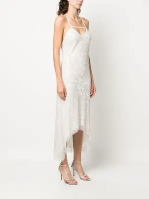 Patrizia Pepe Sequin-embellished Asymmetric Dress