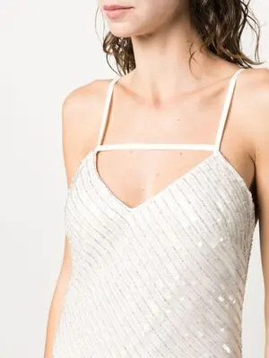 Patrizia Pepe Sequin-embellished Asymmetric Dress