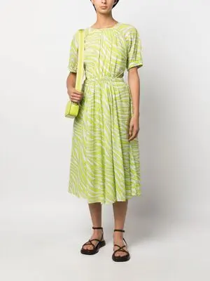 Michael Kors Zebra Print Cotton Midi Dress