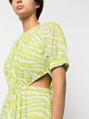 Michael Kors Zebra Print Cotton Midi Dress