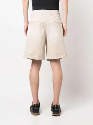 DONDUP Box-pleat Cotton Chino Shorts