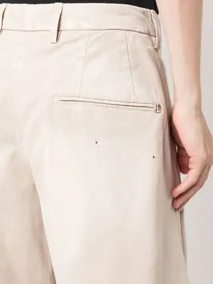 DONDUP Box-pleat Cotton Chino Shorts