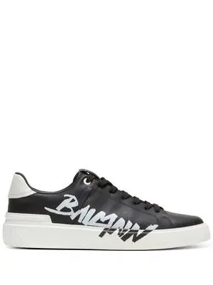 Balmain Logo-print Lace-up Sneakers - Black