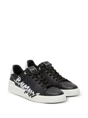 Balmain Logo-print Lace-up Sneakers - Black