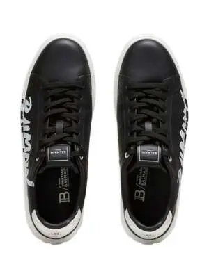 Balmain Logo-print Lace-up Sneakers - Black