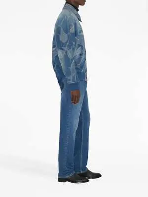 Burberry Shark-print Denim Bomber Jacket