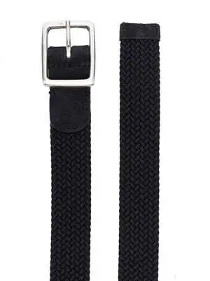 DELL'OGLIO Braided Suede-trim Belt - Blue