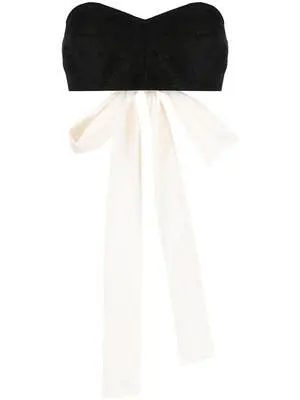 UMA WANG Bow-fastening Cropped Top - Black