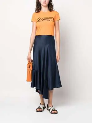 Colville Asymmetric-hem Silk Skirt
