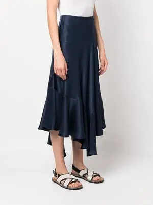 Colville Asymmetric-hem Silk Skirt