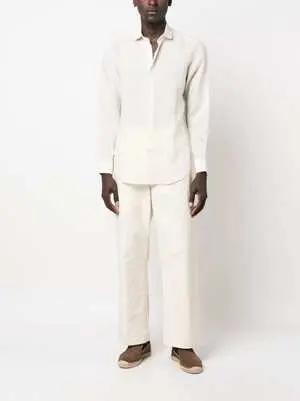 Frescobol Carioca Linen Long-sleeve Shirt - Neutrals