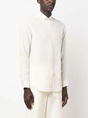 Frescobol Carioca Linen Long-sleeve Shirt - Neutrals