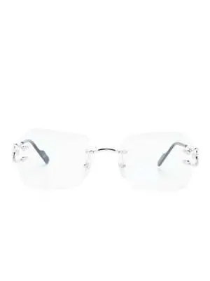Cartier Santos De Rectangle Glasses - Silver