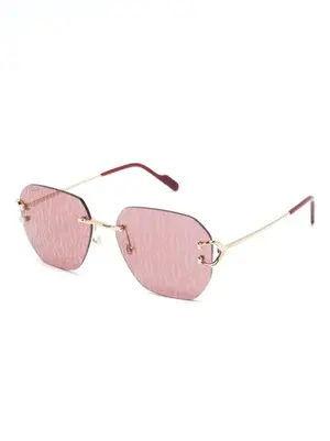 Cartier Logo-decal Rimless Sunglasses