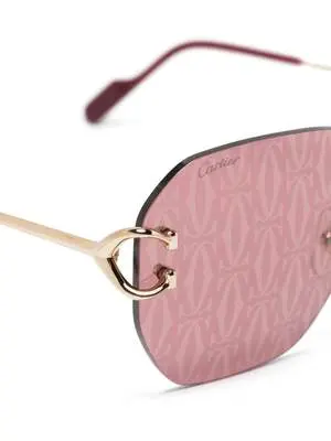 Cartier Logo-decal Rimless Sunglasses