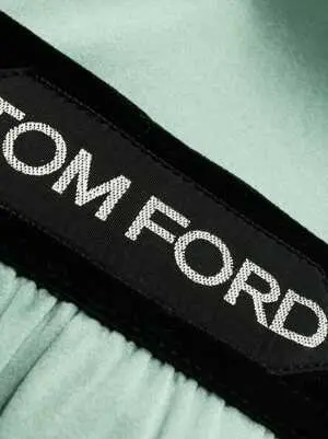 TOM FORD Logo-waist Silk Boxers - Green