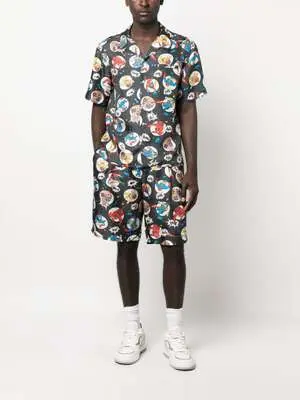 Moschino Comic-print Silk Shorts