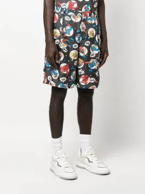 Moschino Comic-print Silk Shorts