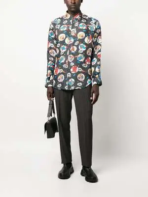 Moschino Comic-print Silk Shirt
