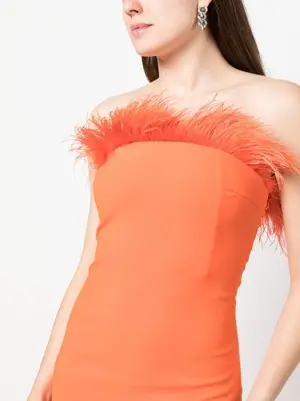 Patrizia Pepe Feather-trim Mini Dress