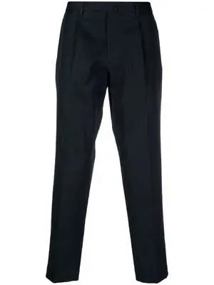 DELL'OGLIO Pleat-detail Cropped Chinos - Blue