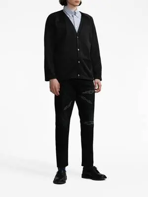 Needles Logo-embroidered Buttoned Cardigan - Black