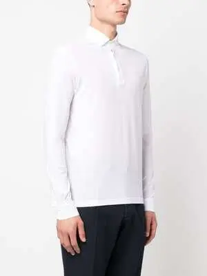 DELL'OGLIO Long-sleeve Cotton Polo Shirt