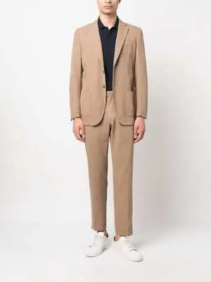 DELL'OGLIO Single-breasted Cotton-linen Suit - Neutrals