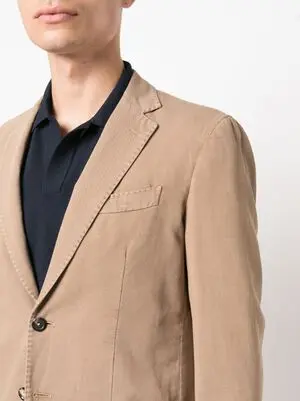 DELL'OGLIO Single-breasted Cotton-linen Suit - Neutrals