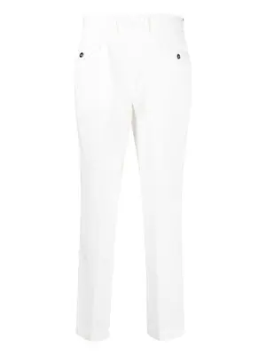 DELL'OGLIO Pleated Tapered Trousers - White
