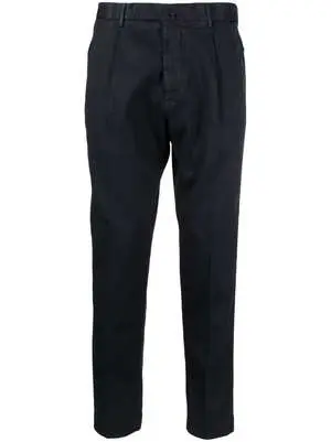 DELL'OGLIO Pleated Tapered-leg Trousers - Blue