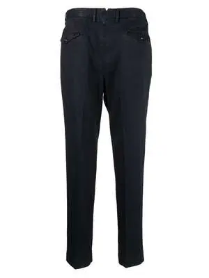 DELL'OGLIO Pleated Tapered-leg Trousers - Blue