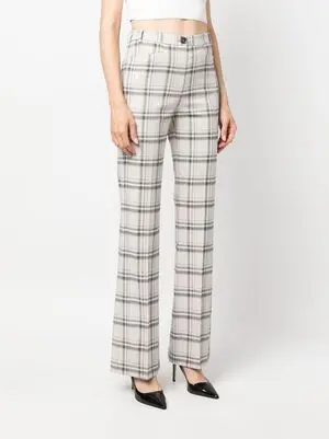Patrizia Pepe Check-pattern Slim-fit Trousers