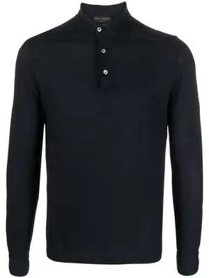 DELL'OGLIO Long-sleeve Cotton Polo Shirt