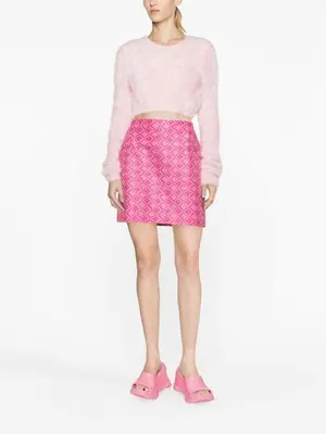 AMBUSH Knitted Cropped Sweater - Pink