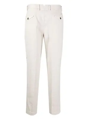 DELL'OGLIO Pleated Tapered-leg Trousers - Neutrals