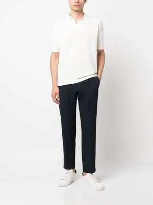 DELL'OGLIO Open-placket Cotton Polo Shirt - White