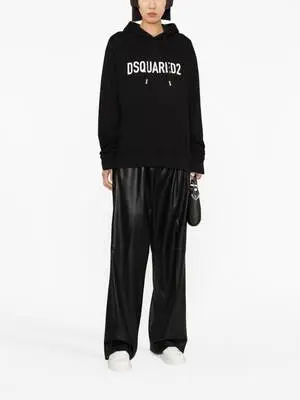 Dsquared2 Logo-print Cotton Hoodie - Black