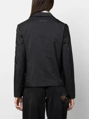 MAISON MARGIELA Single-breasted Pinstripe Blazer - Black