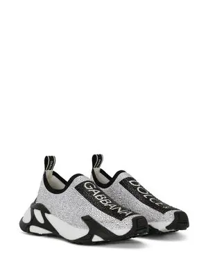 Dolce & Gabbana Rhinestone-embellished Sneakers - Silver