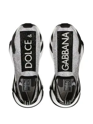 Dolce & Gabbana Rhinestone-embellished Sneakers - Silver