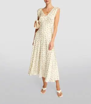DÔEN Silk Floral Tahlia Midi Dress