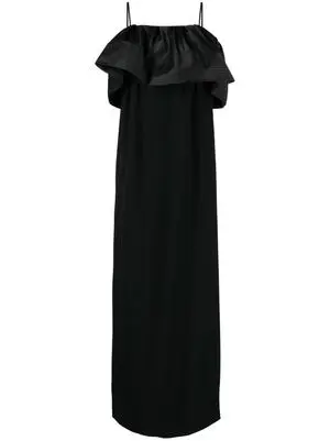 Dice Kayek Satin-finish Ruffled Maxi Dress