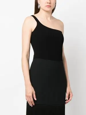 Michael Kors One-shoulder Ribbed-knit Bodysuit