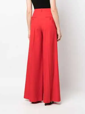 Michael Kors Box-pleat Wool Palazzo Trousers - Red