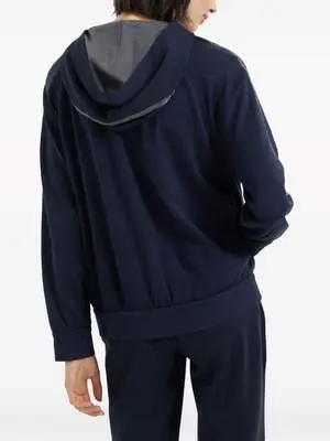 Brunello Cucinelli Zip-up Cotton-blend Hoodie - Blue