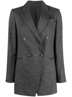Brunello Cucinelli Mélange-effect Double-breasted Blazer