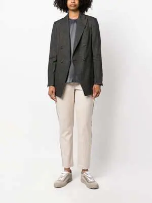 Brunello Cucinelli Mélange-effect Double-breasted Blazer